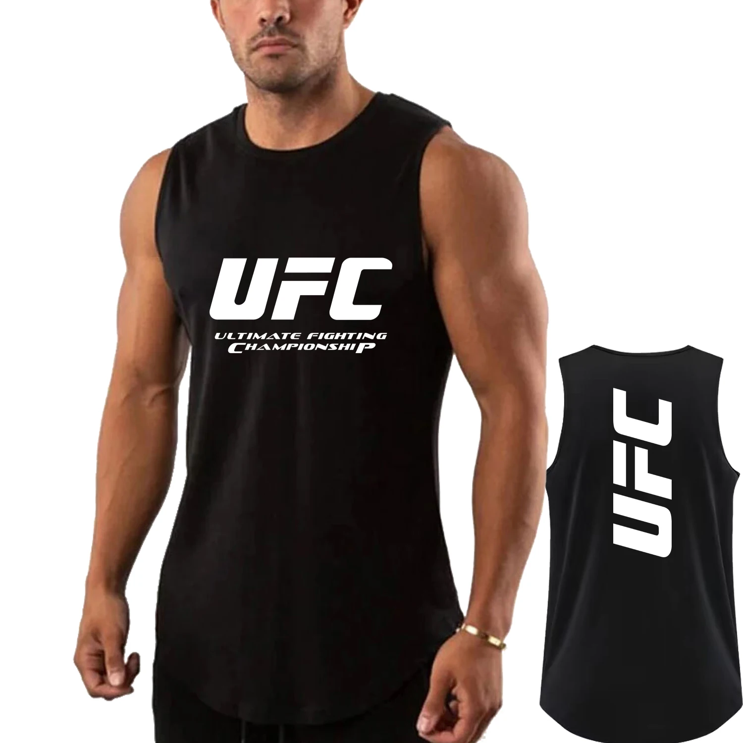 UFC Men's Round Neck Tank Top Summer Casual Sports Fighting Street ...