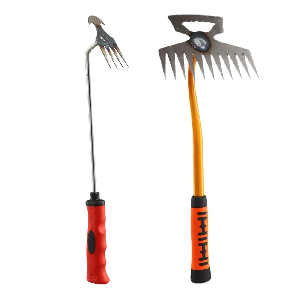 2 In 1 Garden Rake Manual Weed Grass Rooting Tool Puller Shovel 4/11 ...