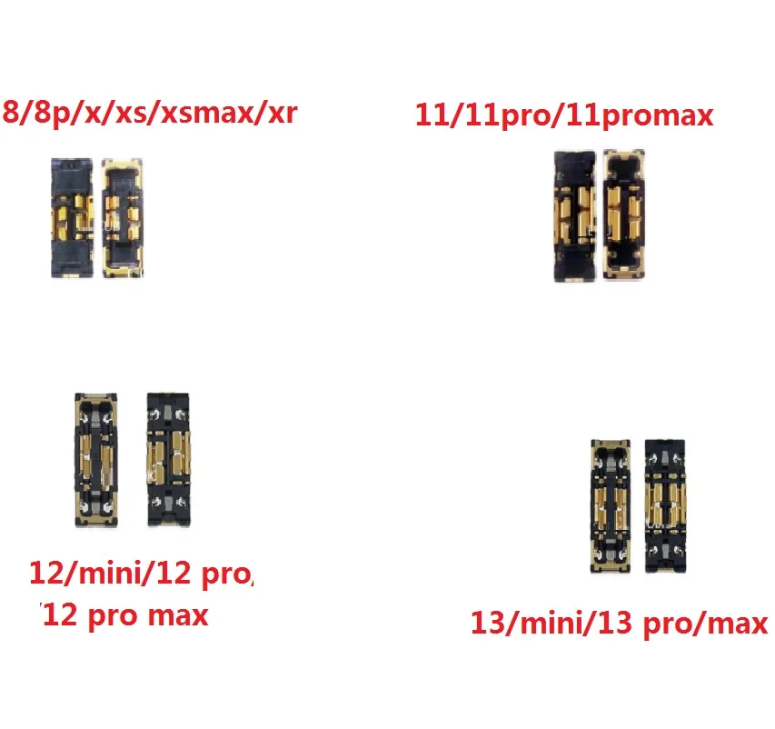 10pcs-Battery-FPC-connector-For-iphone-8-Plus-X-11-Pro-Max-12-13-on ...