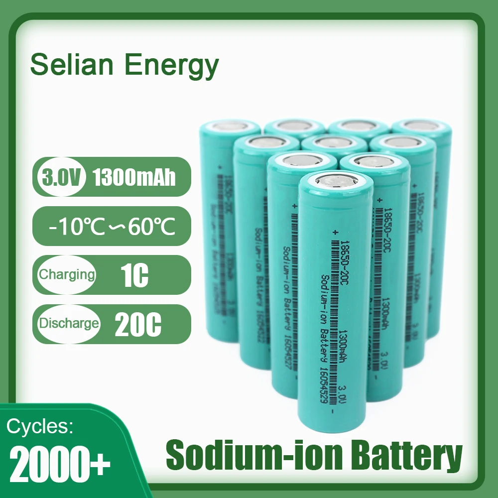 SelianEnergy SIB 18650 1300mAh Sodium-ion Battery High Discharge 20C 3V ...