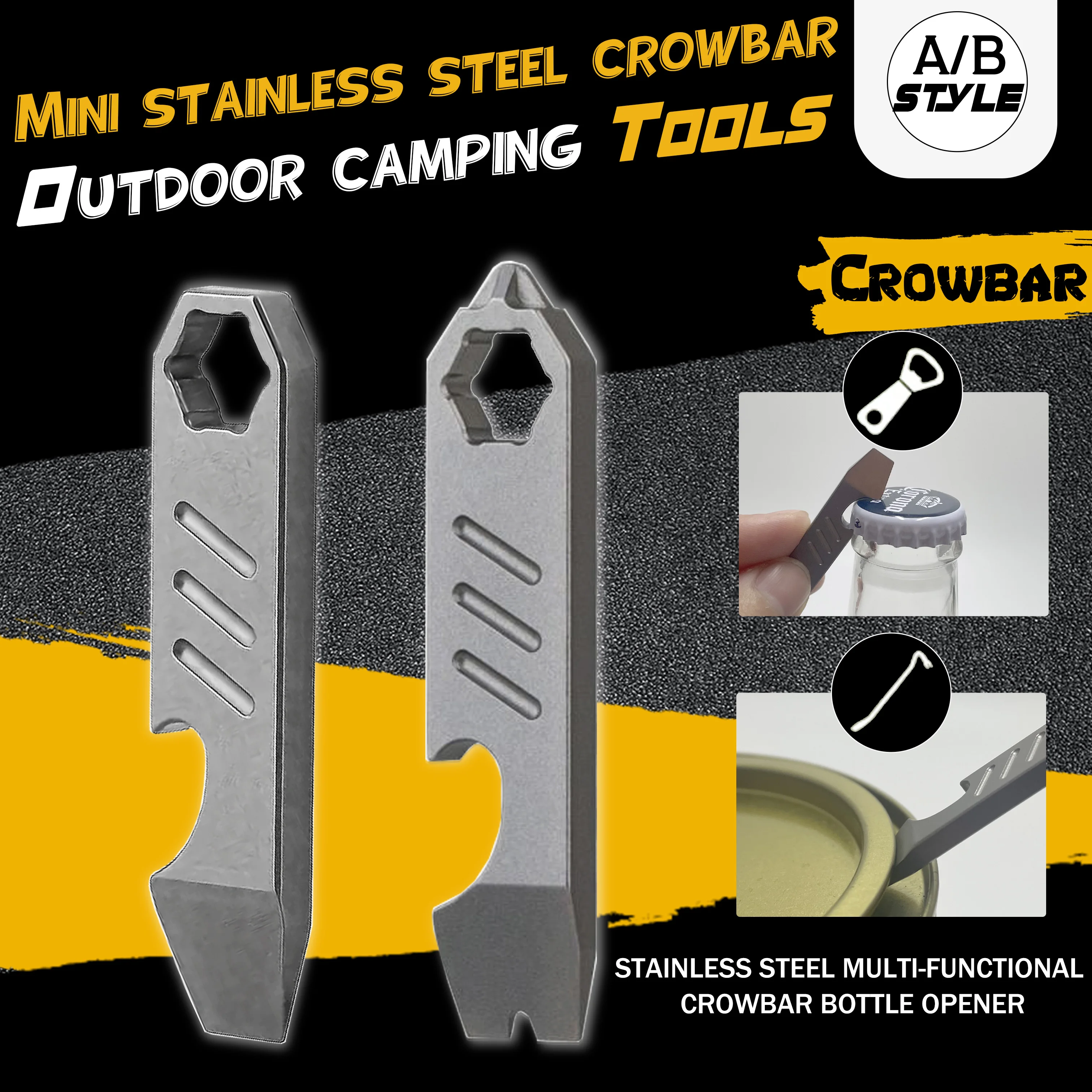 Multi-functional mini Stainless steel crowbar Bottle opener scale ...