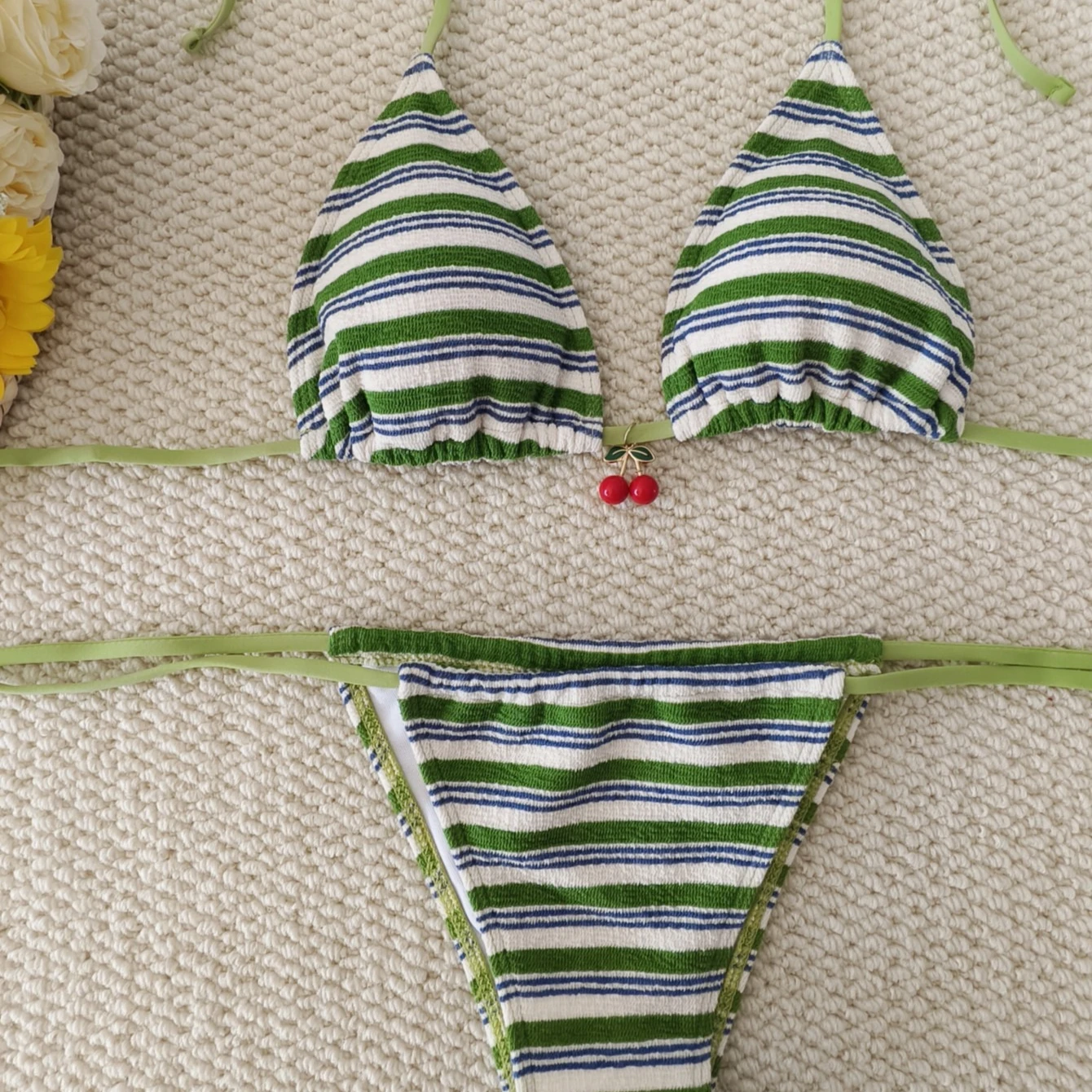 Micro Bikinis 2026 Sexy Swimsuit Stripe Swimwear Women Thong Bikini Set ...