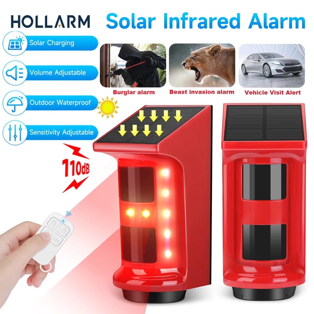 Hollarm-Outdoor-Solar-PIR-Infrared-Alarm-Siren-Wireless-IP66-Waterproof ...