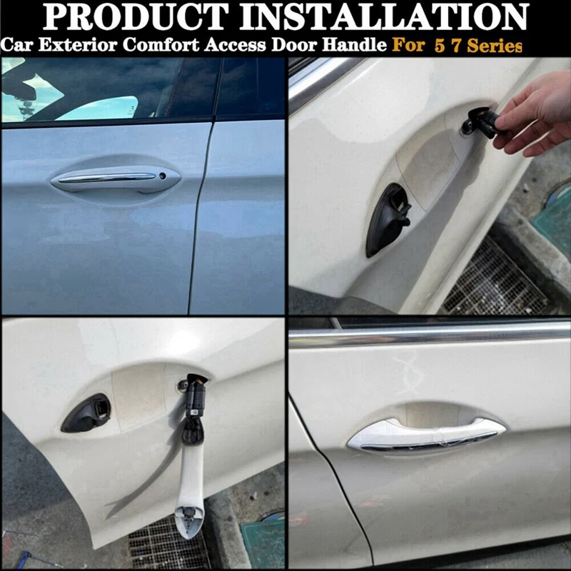Left Front Door Handle+Light Comfort Access 51217231931 For BMW 5 6 7 ...