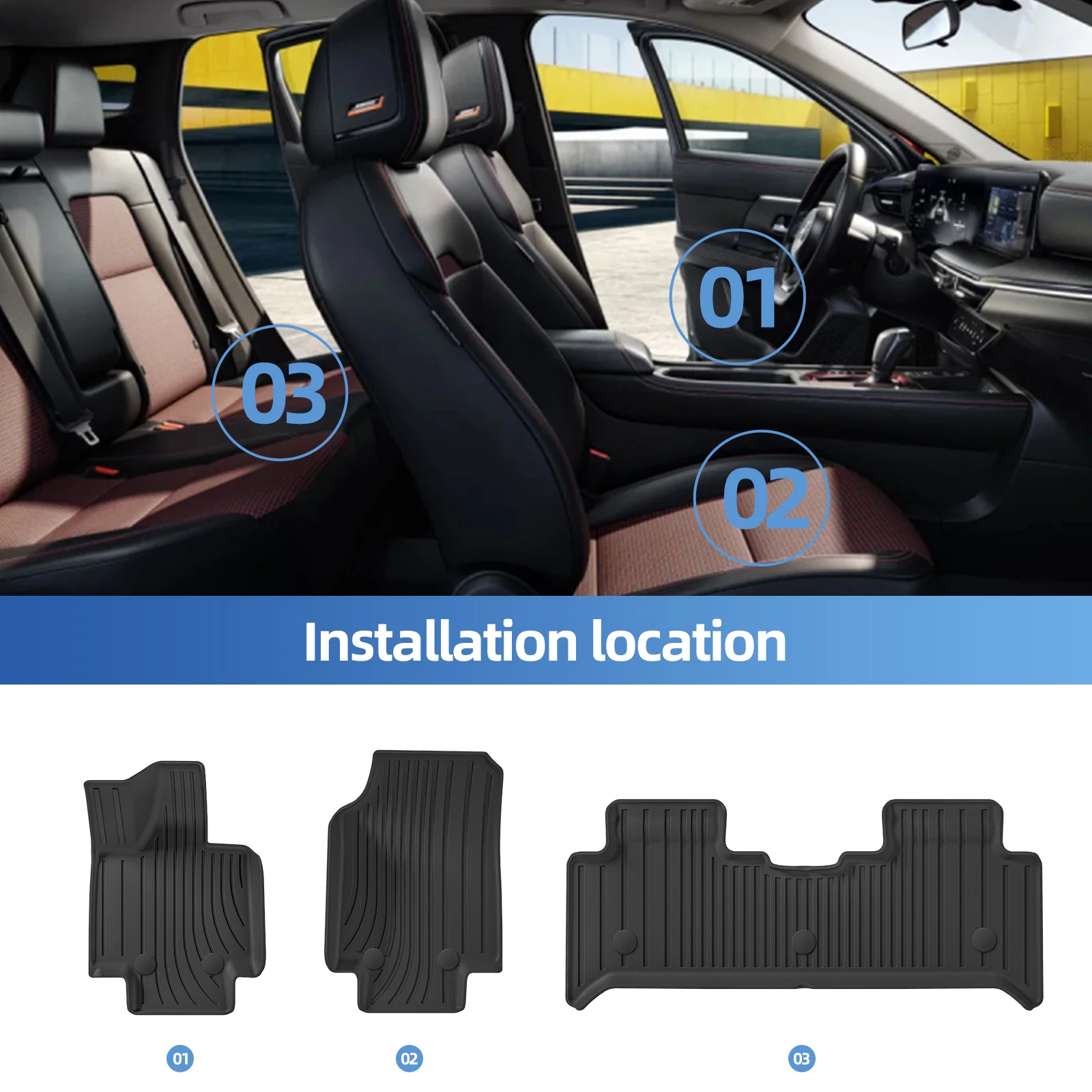 for Nio EC7 Car Floor Mats Cargo Liner Trunk Pad TPE 3D Foot Mat fit ...