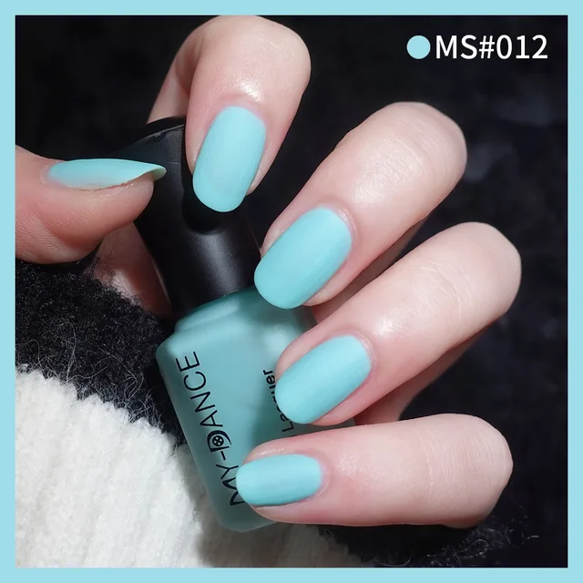 1 Bottle 6ml Black Matte Dull Fast-dry Nail Polish Women Matte DIY Nail ...