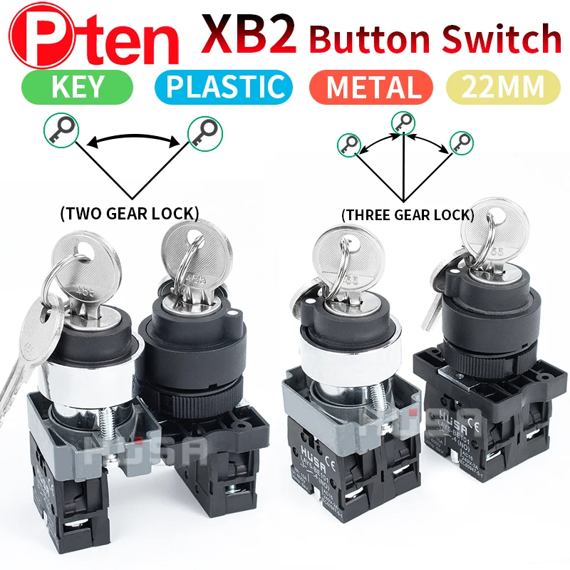 XB2-Key-Button-switch-self-reset-22mm-start-1-2NO-NC-NO-NC-Momentary ...