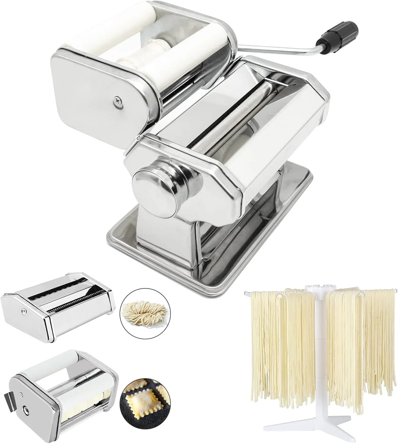 Pasta Maker Set with Ravioli Attachment and Drying Rack - AliExpress 15