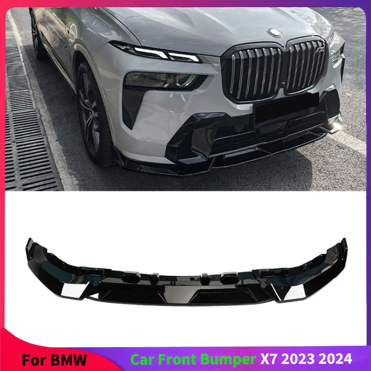 For BMW X7 2023 2024 Car Front Bumper Splitter Lower Lip Body Kits ...