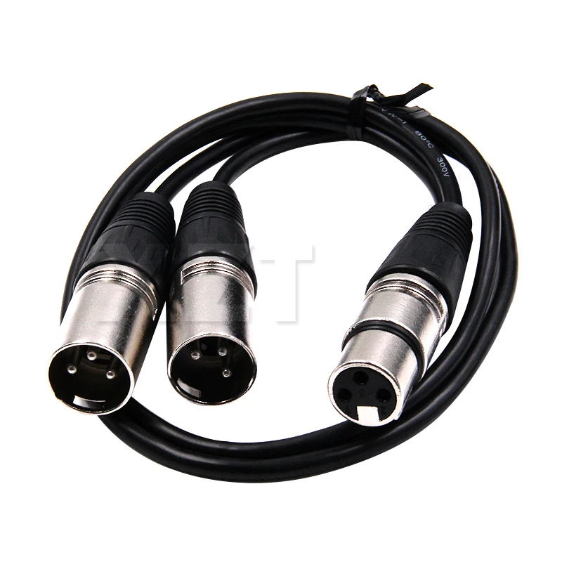50cm-XLR-Female-Double-Male-Audio-Line-XLR-CANNON-Female-Two-Male-3-PIN ...