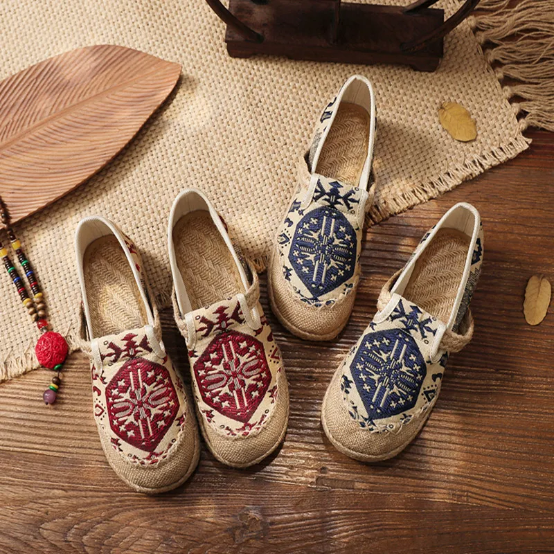 2022 Summer Thai Linen National Style Women's Shoes Retro Linen Shoes ...