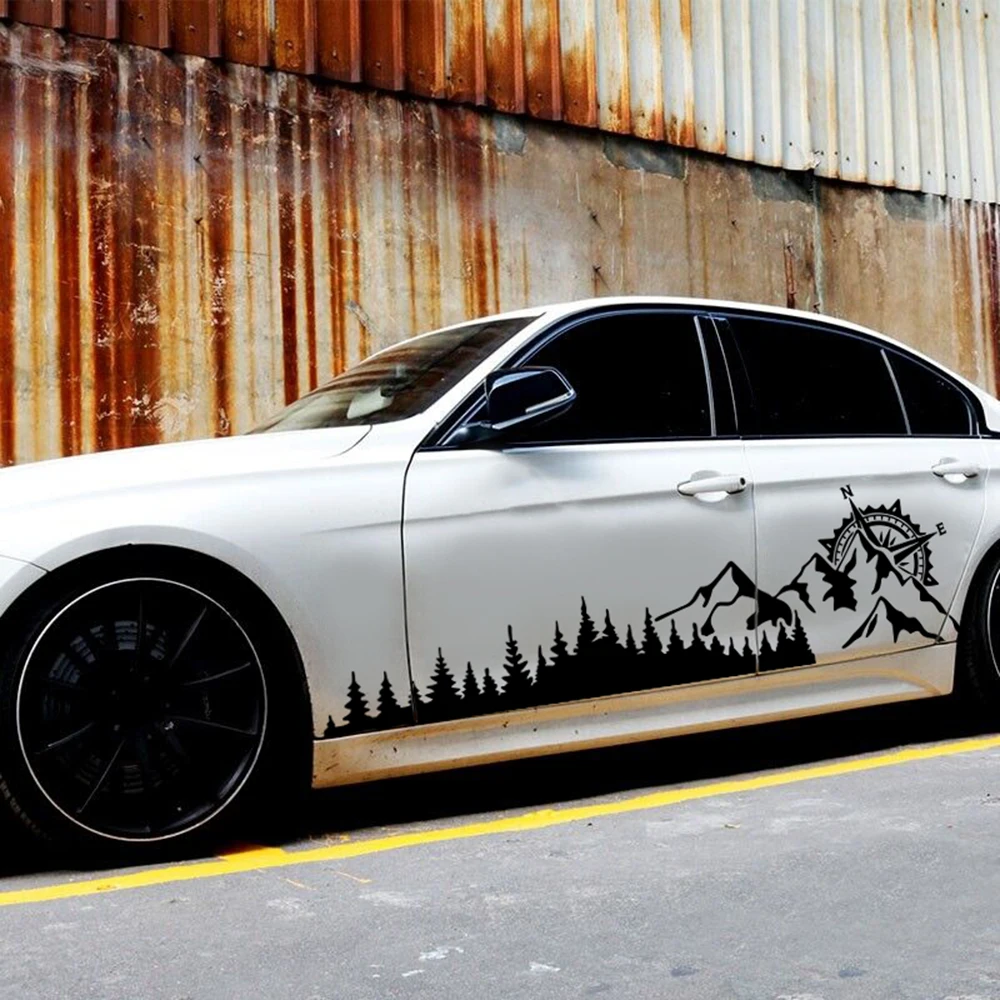 Treeline Mountain Compass Forest Car Sticker Decal Travel Adventure 4x4 ...