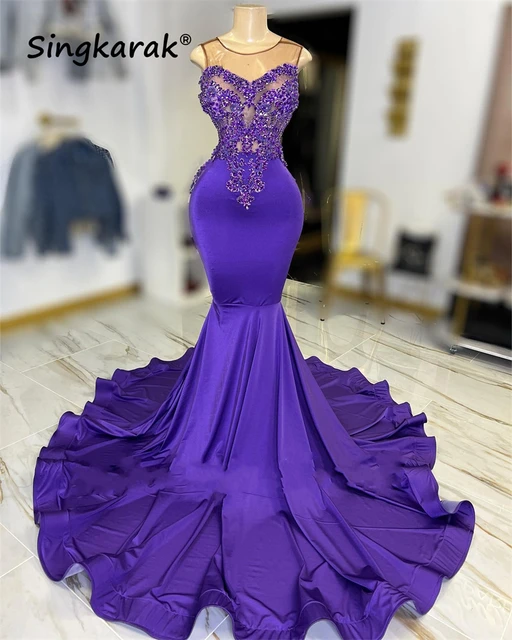 Purple Mermaid Prom Dresses