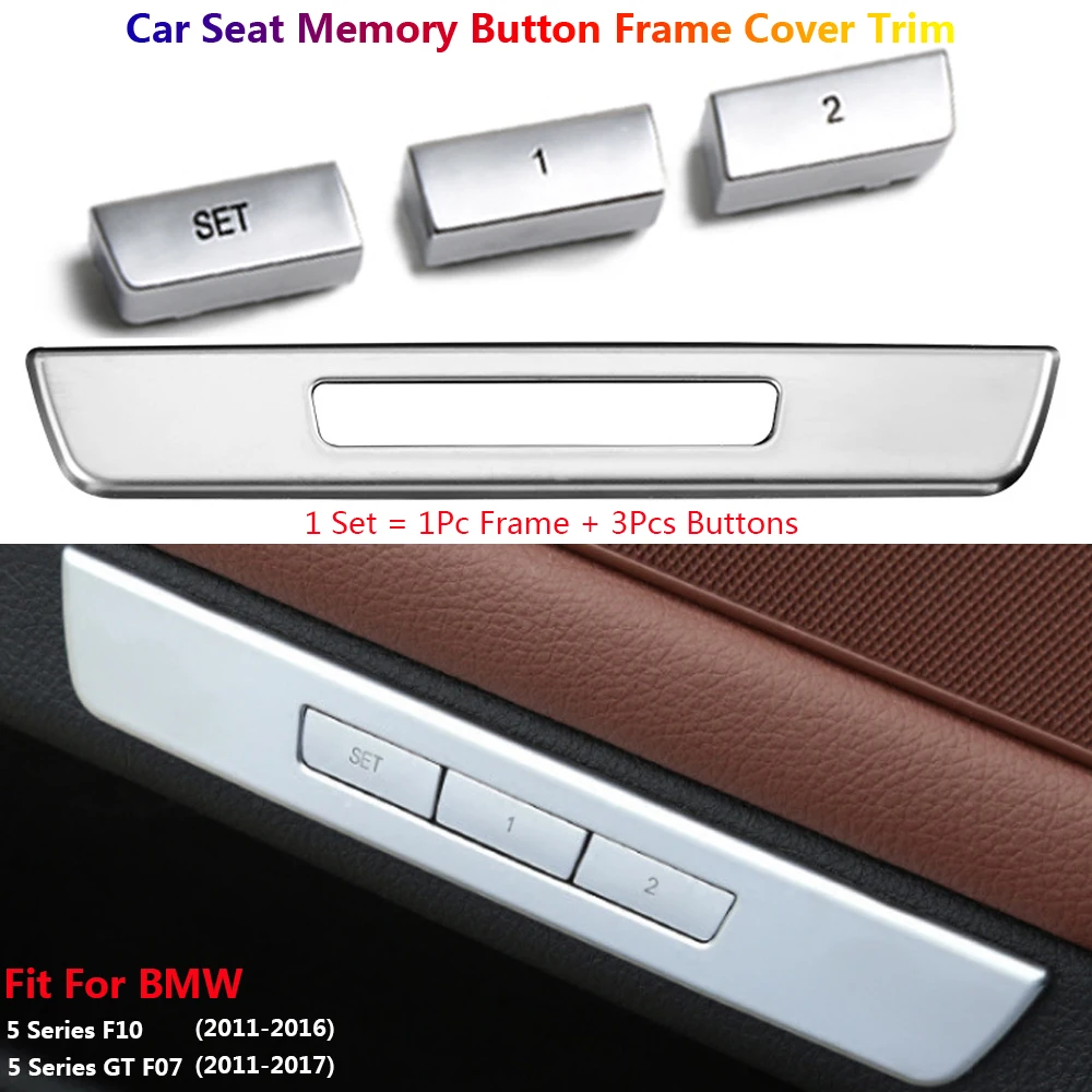Car-Seat-Memory-Frame-Button-Cover-Trim-For-BMW-5-Series-GT-F10-F18-F07 ...