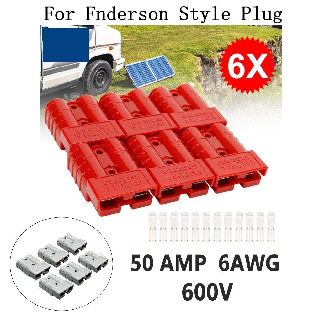 4-6pcs-50A-Connector-For-Anderson-Style-Plug-Connectors-Caravan ...
