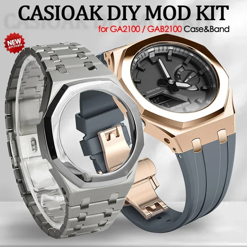 Gen4-Metal-Bezel-Mod-Kit-for-Casioak-GA2100-Case-Silicone-Band-for-GAB ...