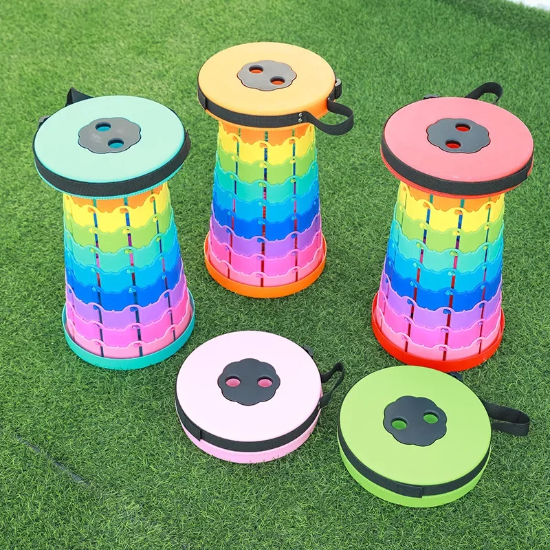 2024-New-Portable-Round-Folding-Chair-Accordion-Chair-Height-Adjustment ...