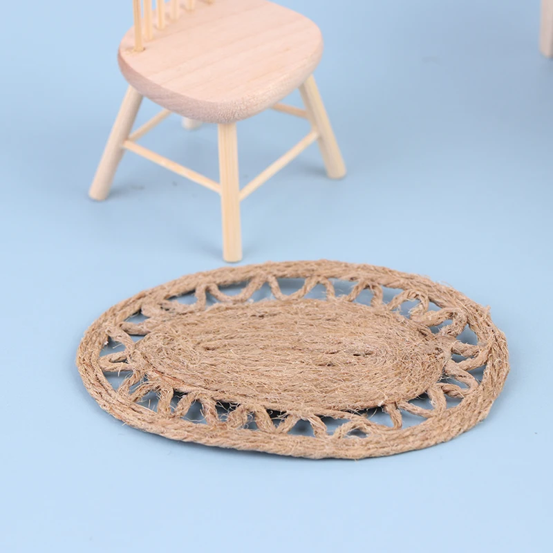 1-12-Dollhouse-Miniature-Hemp-Rope-Woven-Rug-Floor-Carpet-Doll-House ...