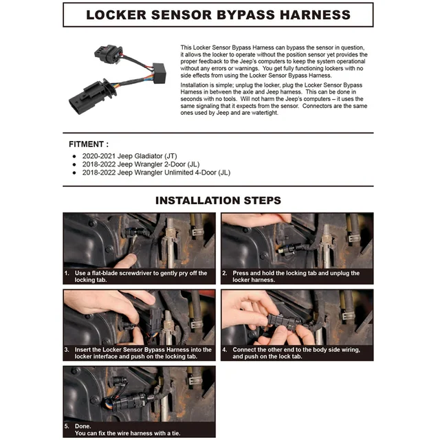 Locker Sensor Bypass Wiring Harness Z Locker Sensor Plug Connector ...