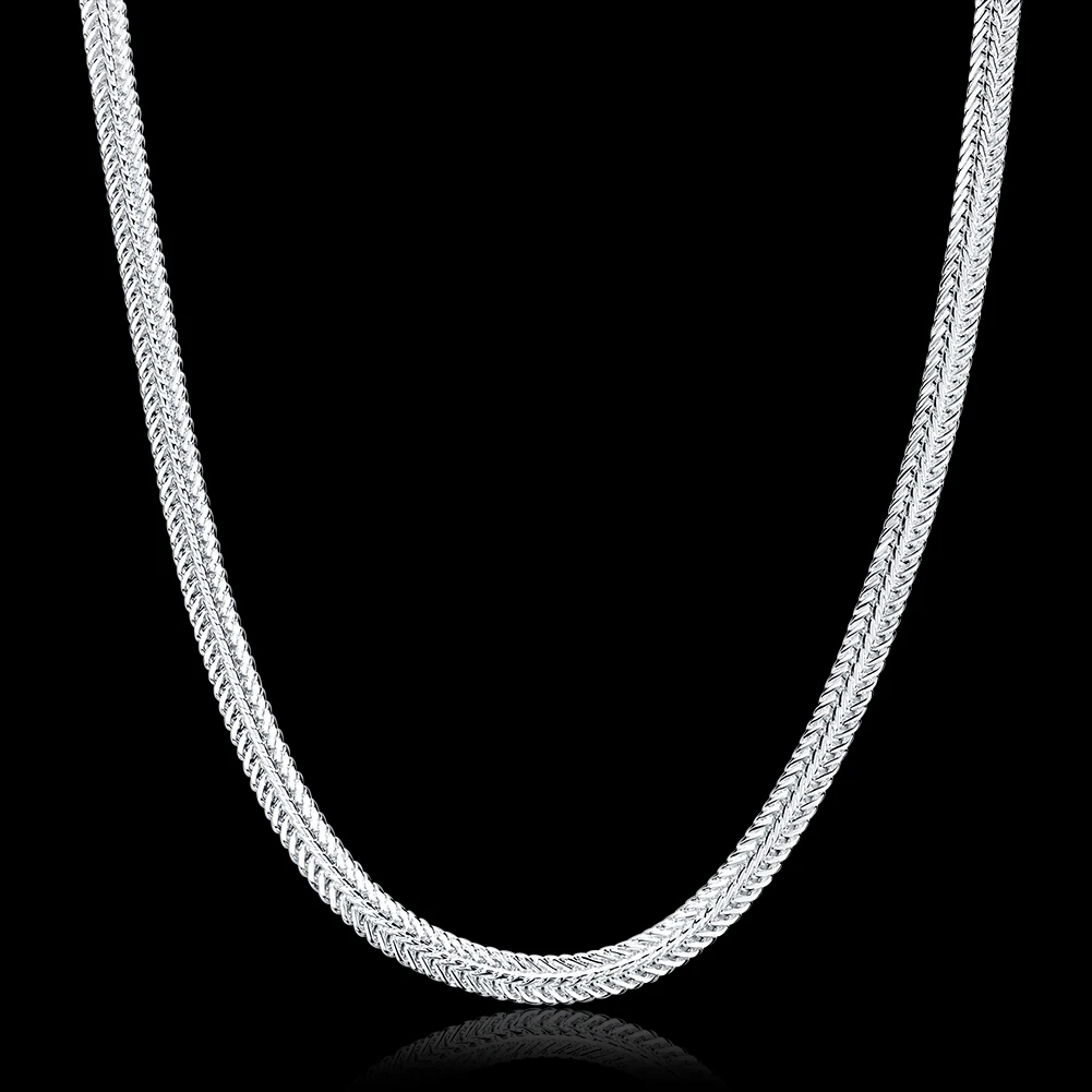 fine-925-sterling-silver-Snake-style-chain-Necklace-for-women-men ...
