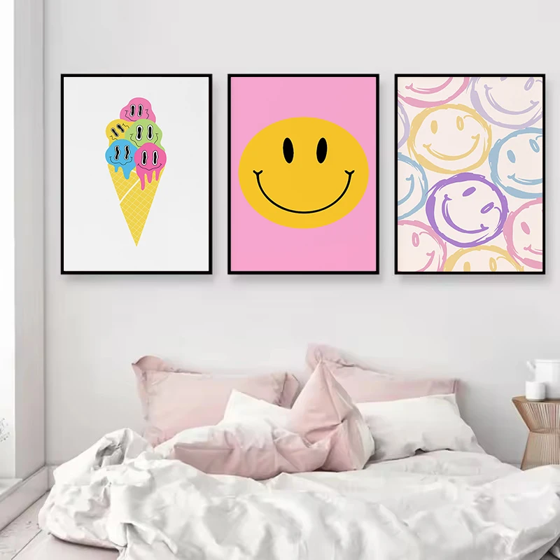 Retro Groovy Sunshine Smiles Art Prints: Buy Vintage Decor.