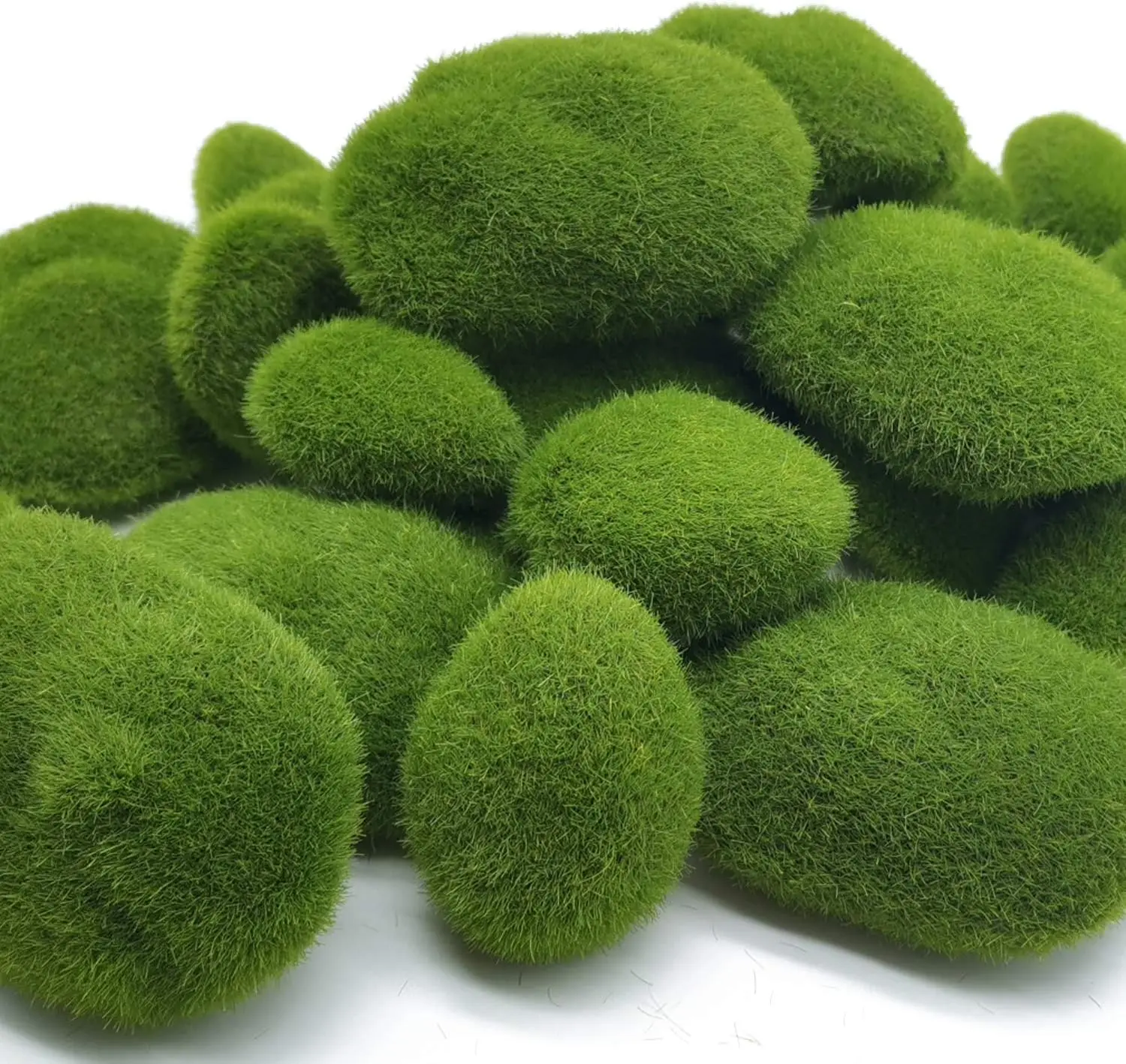 30-PCS-3-Size-Artificial-Moss-Rocks-Decorative-Green-Moss-Balls-Moss ...