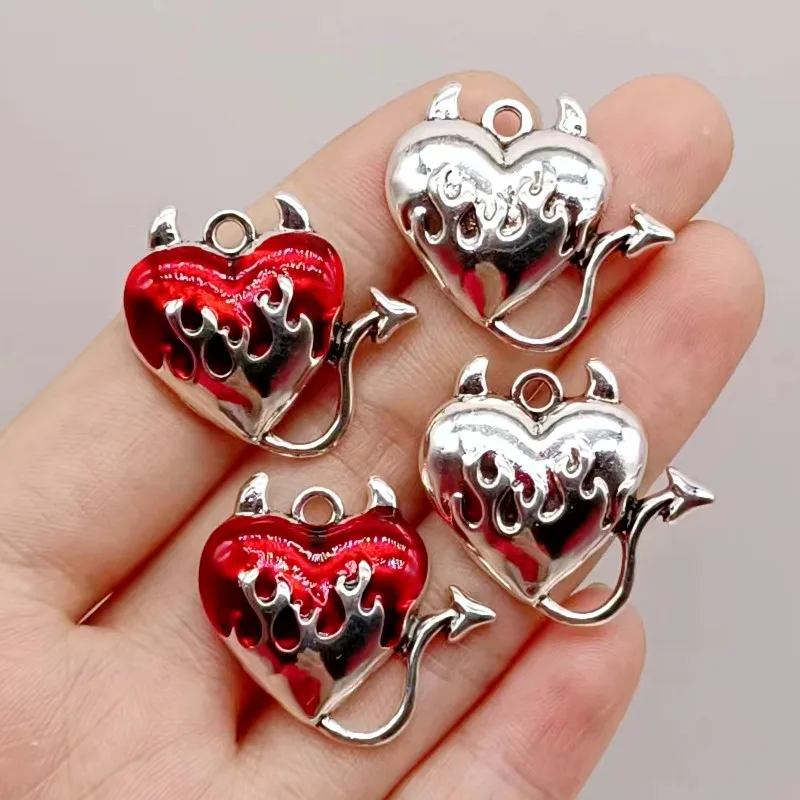 6pcs-Charms-Demon-Heart-Of-Devil-25x27mm-Antique-Silver-Color-Pendants ...