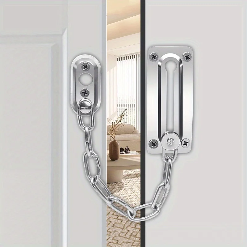 1pc Security Door Chain Home Office Lock Guard Latch Stainless Steel ...