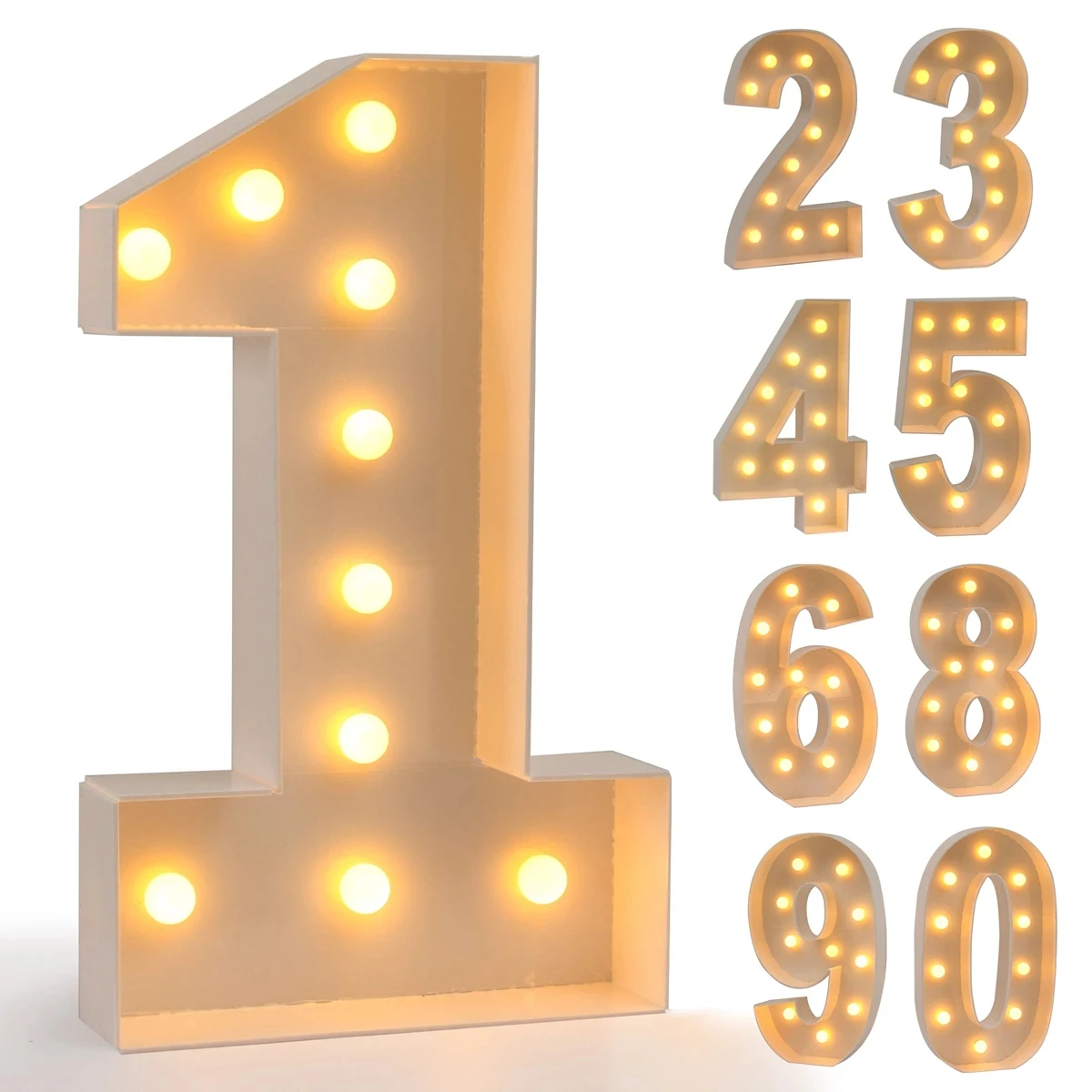 91.5cm Giant Number Balloon Filling Box with Light Birthday Party ...