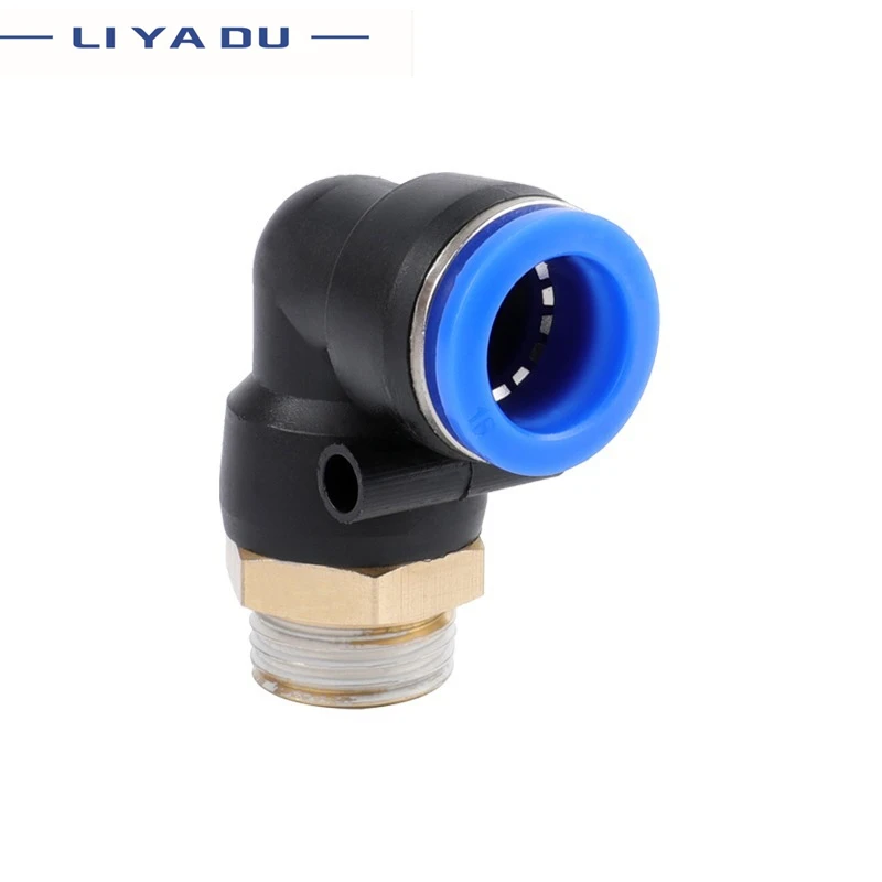 30/50pcs Pl Elbow Pneumatic Quick Connector Fitting M5 1/4 3/8 1/2 1/8 Bsp Male Thread 4mm 6/8 ...