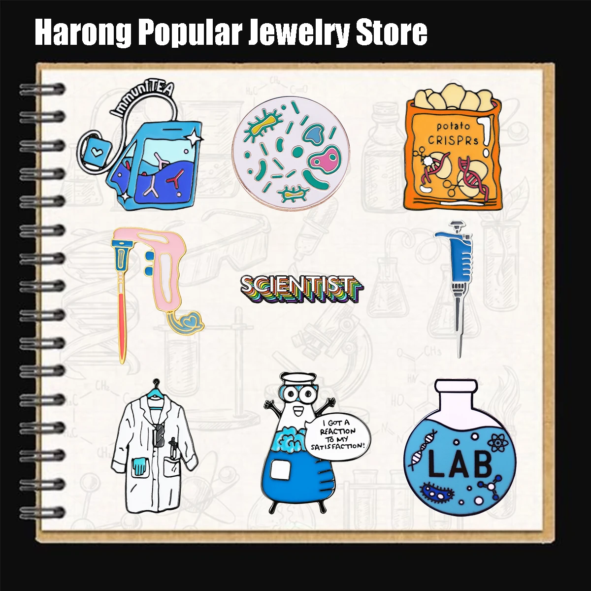 Harong-New-Science-Biology-Chemistry-Enamel-Pin-Brooch-Creative-Lab ...