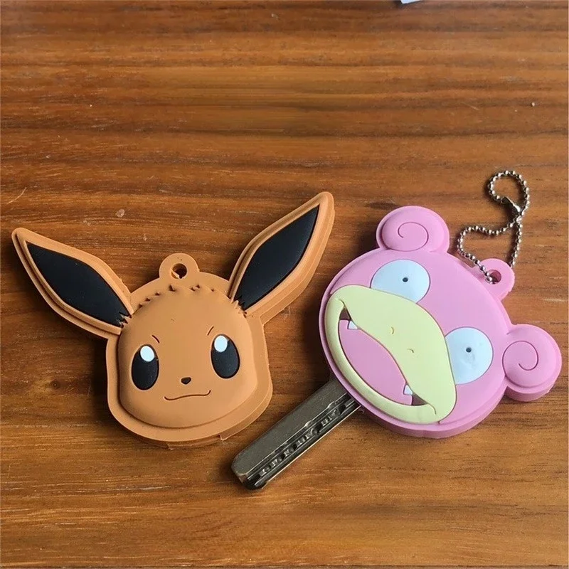 Pokemon-Eevee-and-Slowpoke-Head-Cute-Rubber-Keychain-Protective-Case ...