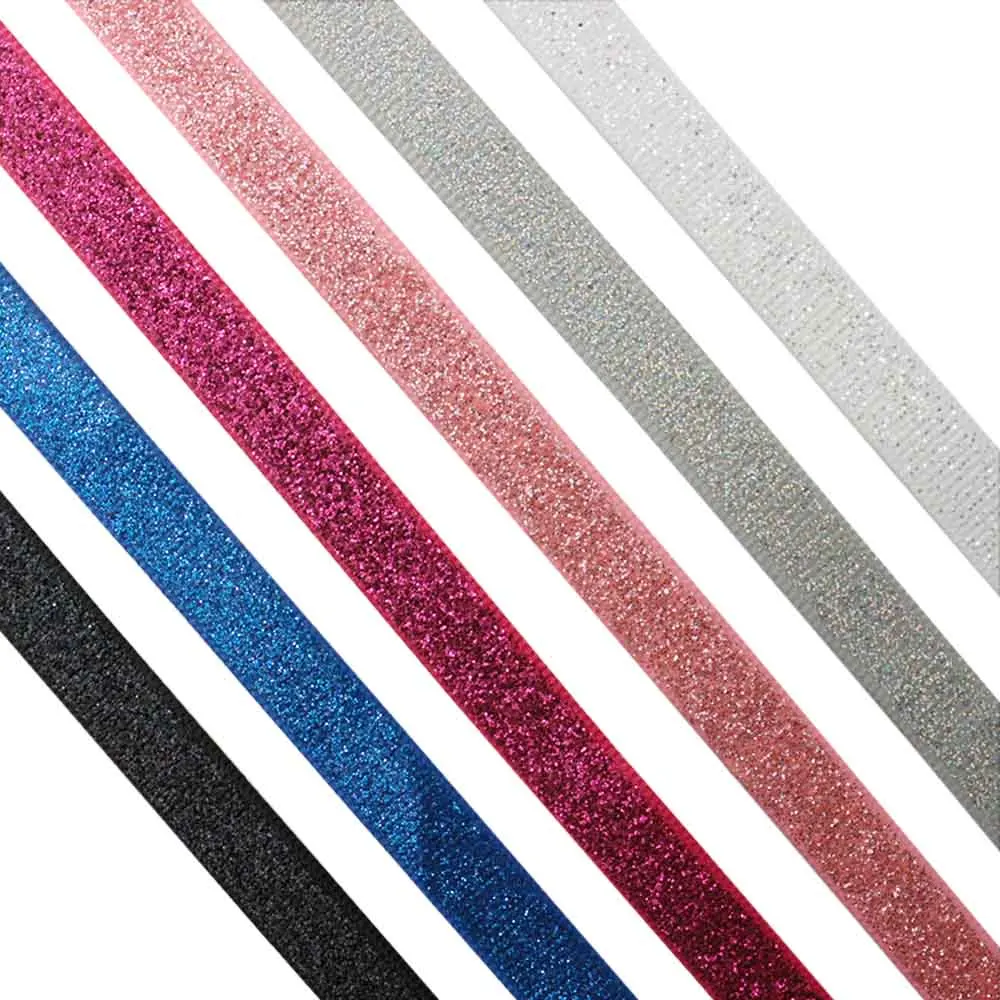 10 Colors 3/8" Sparkle Glitter Printed Grosgrain Ribbon 9mm Shiny For ...