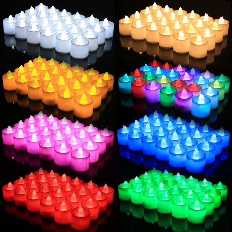 6-1Pcs-Flameless-LED-Electronic-Candle-Light-Battery-Powered-Colorful ...