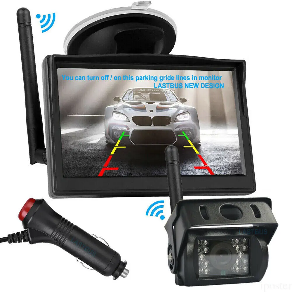 Bileeko Wireless IR Backup Camera with 5" Monitor System for Trailer ...
