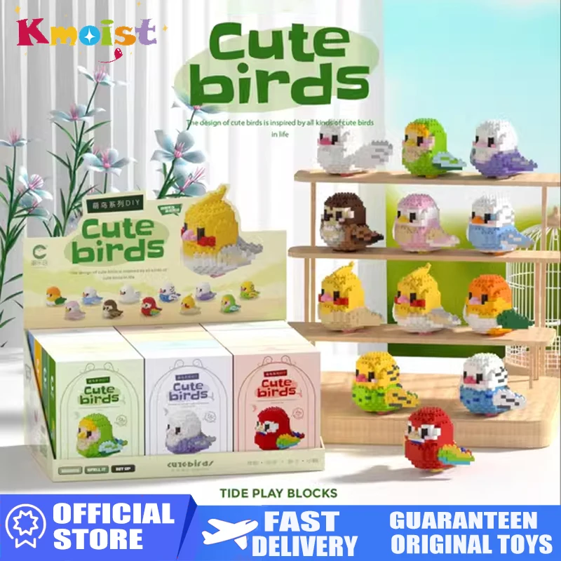 12 PCS Mini Cute Bird Small Building Blocks Set Creative Animals ...