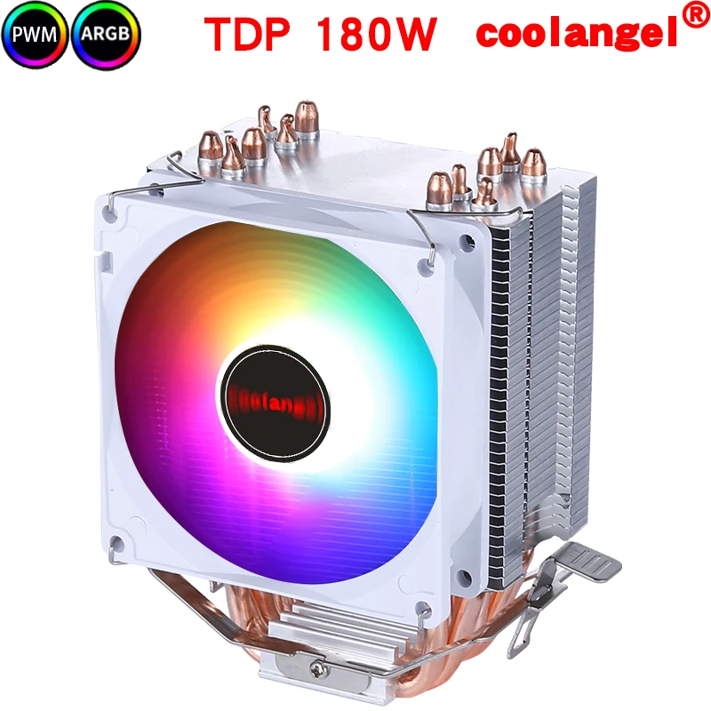 PC-copper-tube-CPU-heat-sink-90MM-Silent-fan-ARGB-PWM-CPU-cooler-LGA ...