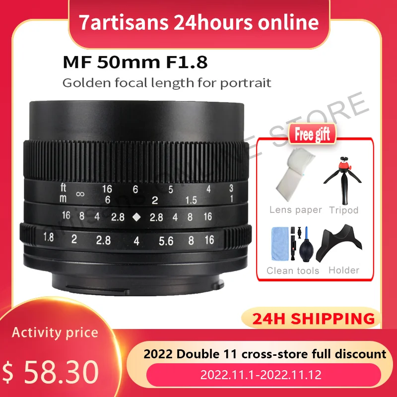 7artisans-50mm-f1-8-Large-Aperture-Portrait-Manual-Focus-Micro-Camera ...