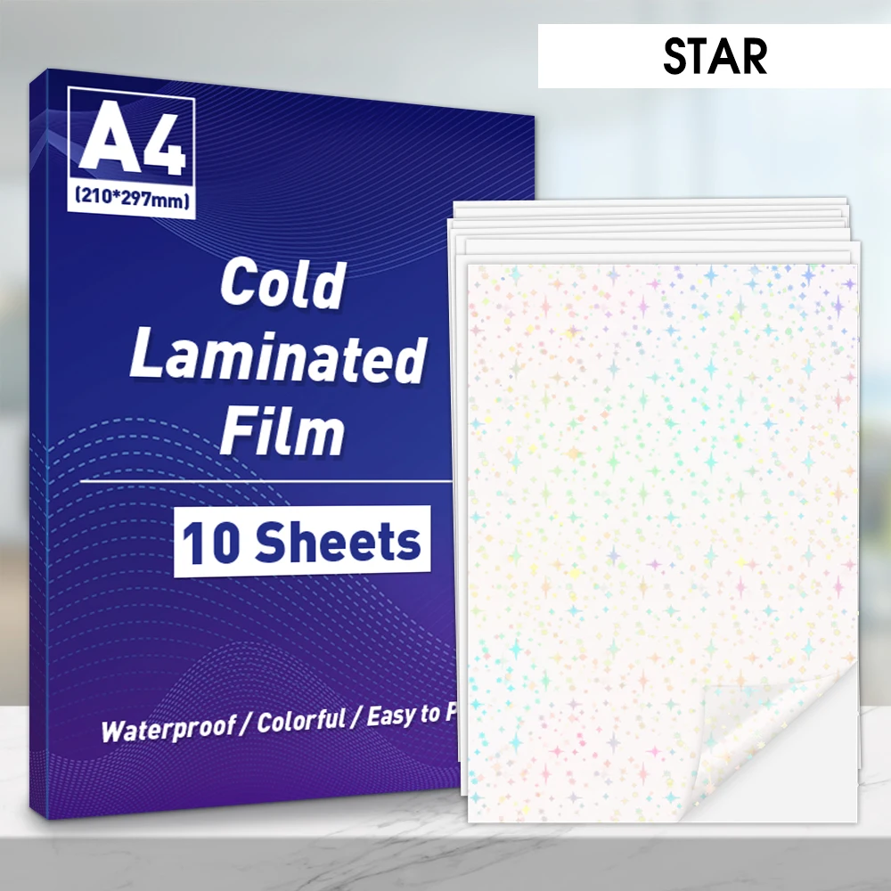 10-bl-tter-Selbst-Klebstoff-Kalt-Laminiert-Film-A4-Papier-Transaprent ...
