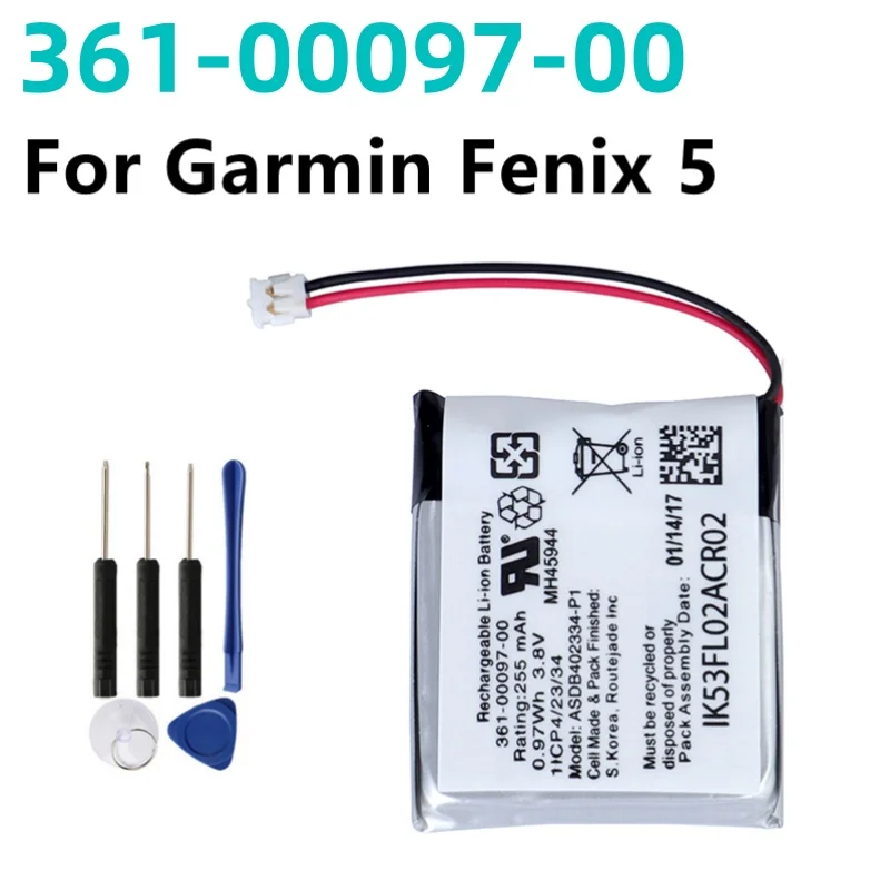 Hot SALE Battery 1-2PCS 361-00097-00 Smartwatch Battery For Garmin ...