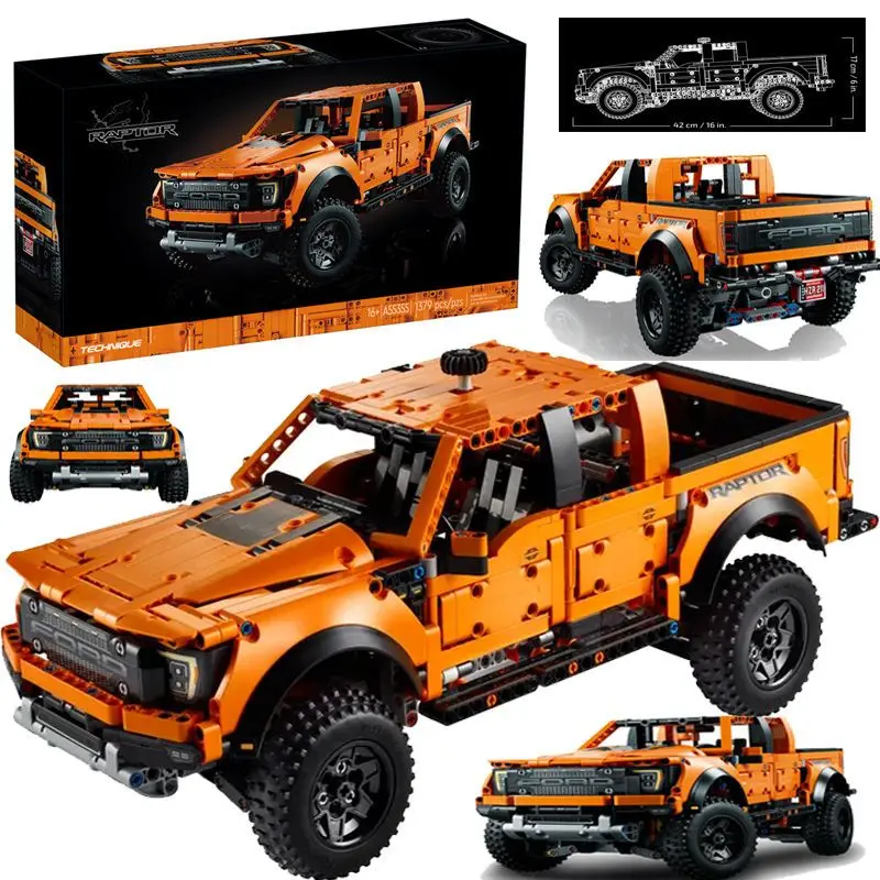 Technische Lkw 1379 stücke Ford Raptors F 150 Pickup Racing Auto MOC ...