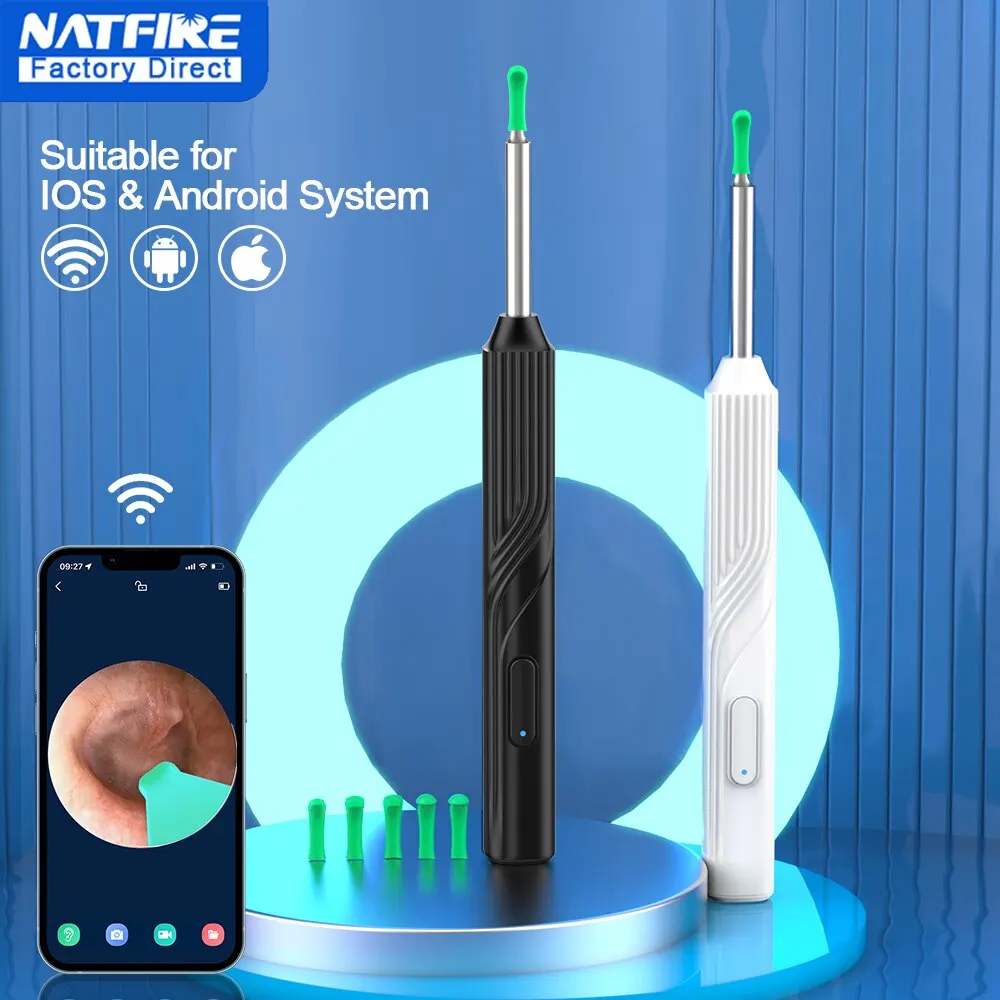 Wireless Ear Cleaner with Camera HD Earwax Remover 6 LED Lights ...