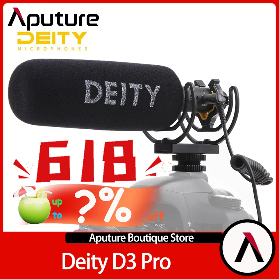 Deity v mic d3 pro super cardióide direcional espingarda na câmera ...