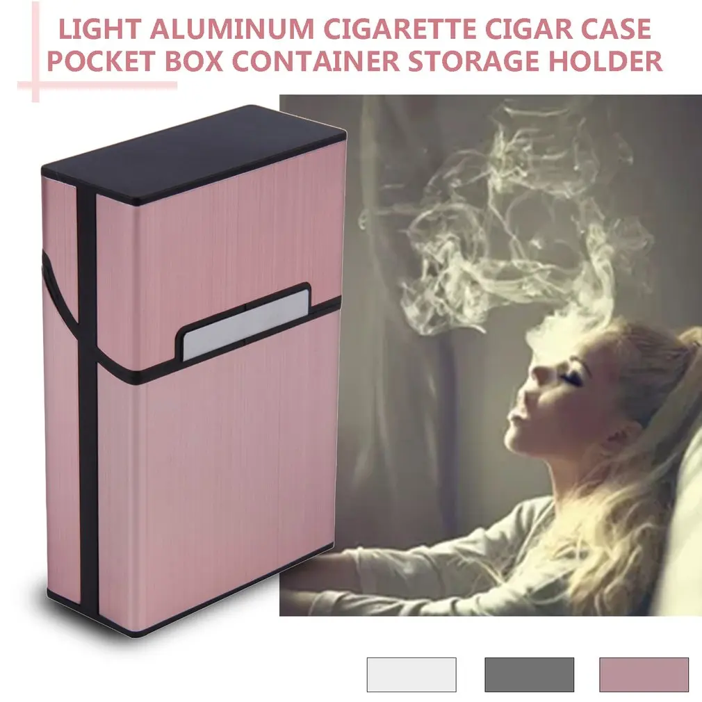 Portable Cigarettes Slim Aluminum Cigarette Case Cigar Tobacco Holder ...