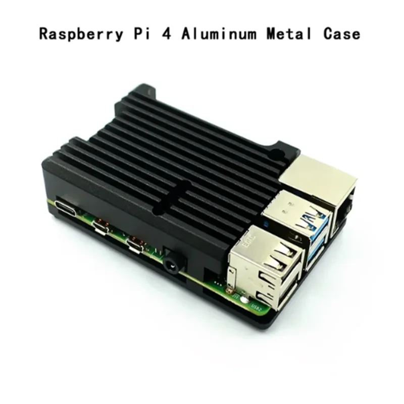 Raspberry Pi 4/3 Aluminum Case with Dual Cooling Fan Metal Shell Black ...