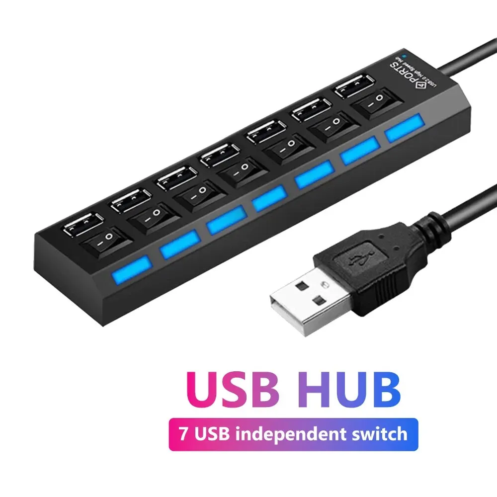 USB-2-0-Hub-Multi-USB-Splitter-Ports-Hub-Use-Power-Adapter4-7-Port ...