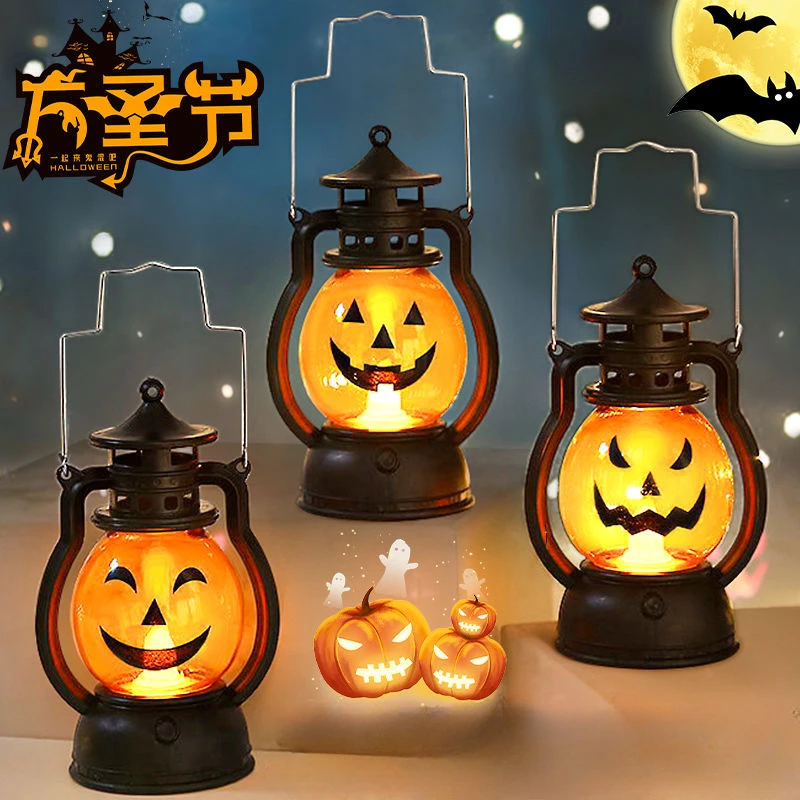 LED-Halloween-Hanging-Pumpkin-Lantern-Light-Ghost-Lamp-Candle-Light ...