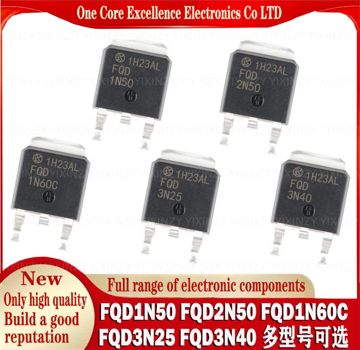 10PCS-FQD1N50-FQD2N50-FQD1N60C-FQD3N25-FQD3N40-TO252-MOSFET-FET-Diode ...