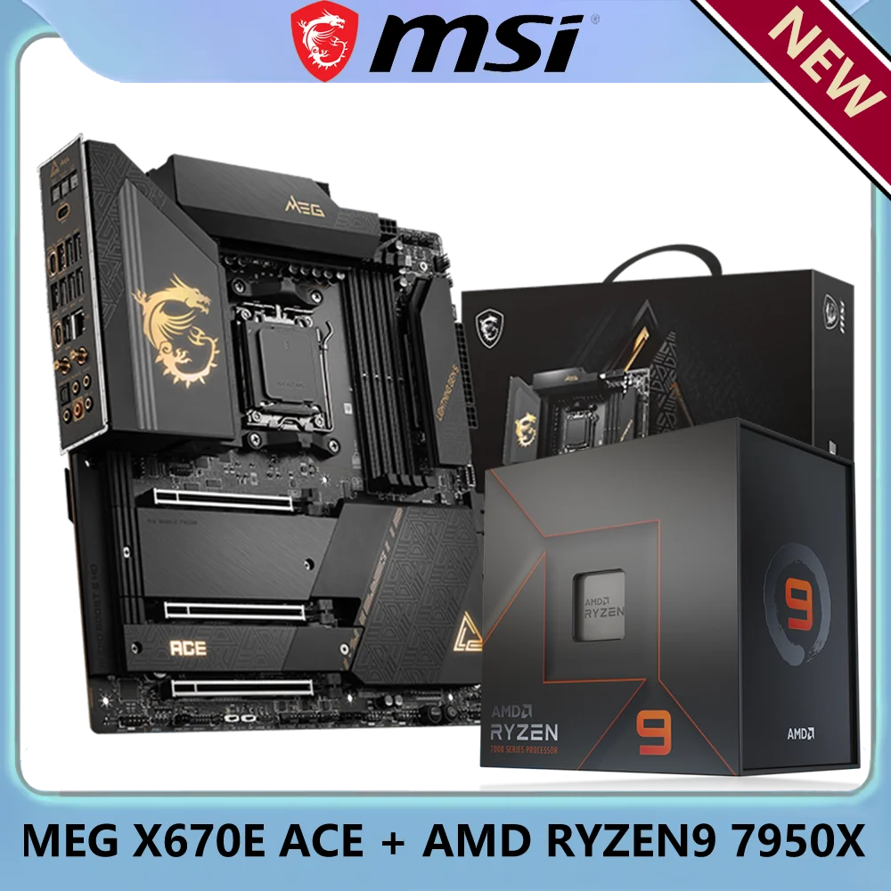 AMD RYZEN9 7950X CPU + MSI MEG X670E ACE DDR5 Socket AM5 X670 WiFi E ...