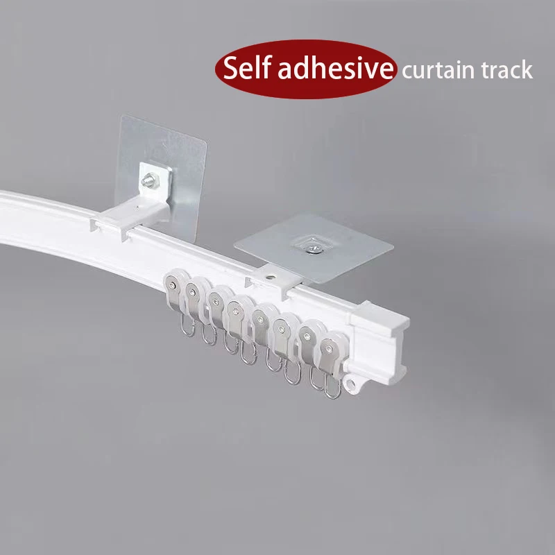 Non-Punching-Self-adhesive-Curtain-Track-Flexible-Bendable-Wall-Or ...